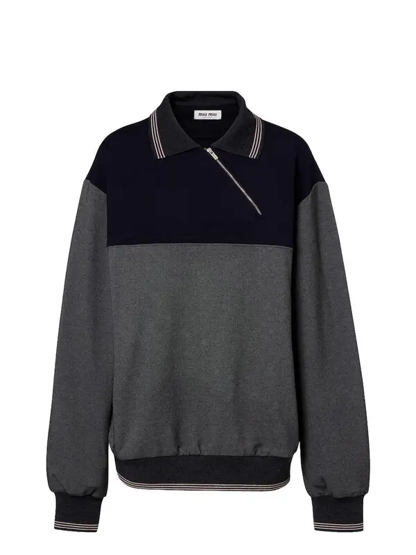 Miu Miu Colorblocked Sweatshirt - Grey
