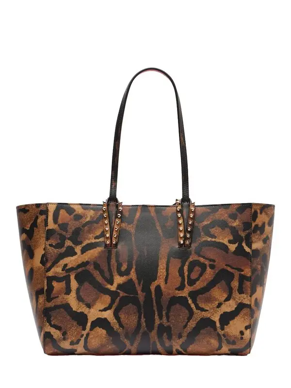 CHRISTIAN LOUBOUTIN Leopard-print Leather Shopper - Brown