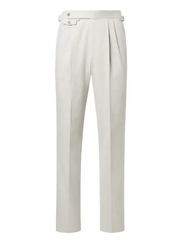 Dunhill Cotton And Cashmere Straight Pants - Grey