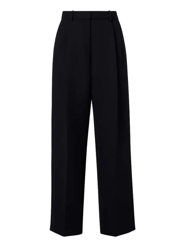 Khaite August High-rise Wide-leg Pants - Black