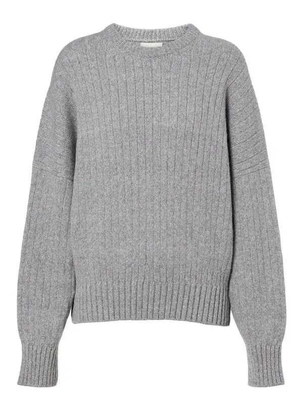 Khaite Lennox Ribbed-knit Cashmere Sweater - Grey
