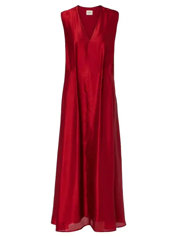 Khaite Syd Satin Maxi Dress - Red