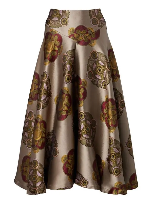 La DoubleJ Milano Printed Jacquard Midi Skirt - Multicoloured