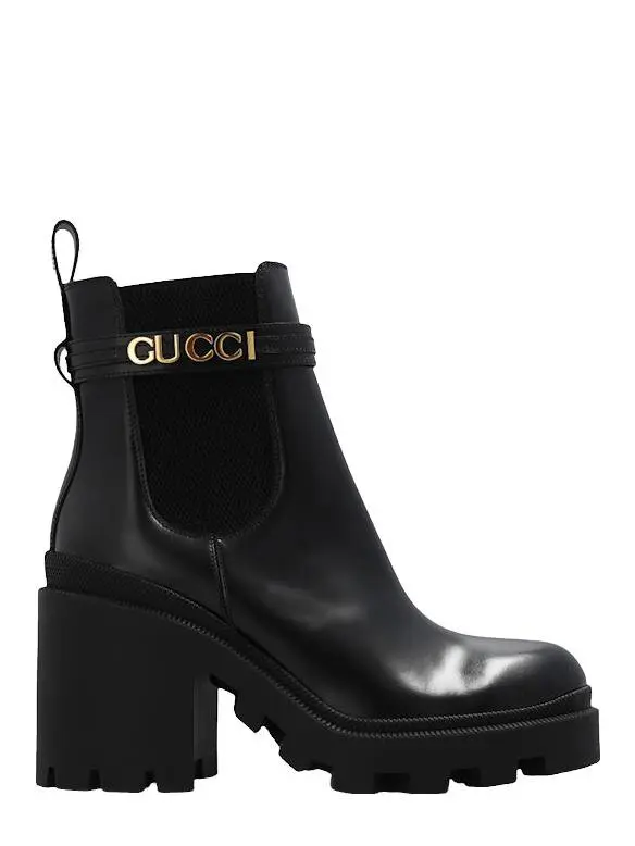 Gucci Trip Heeled Boots - Black