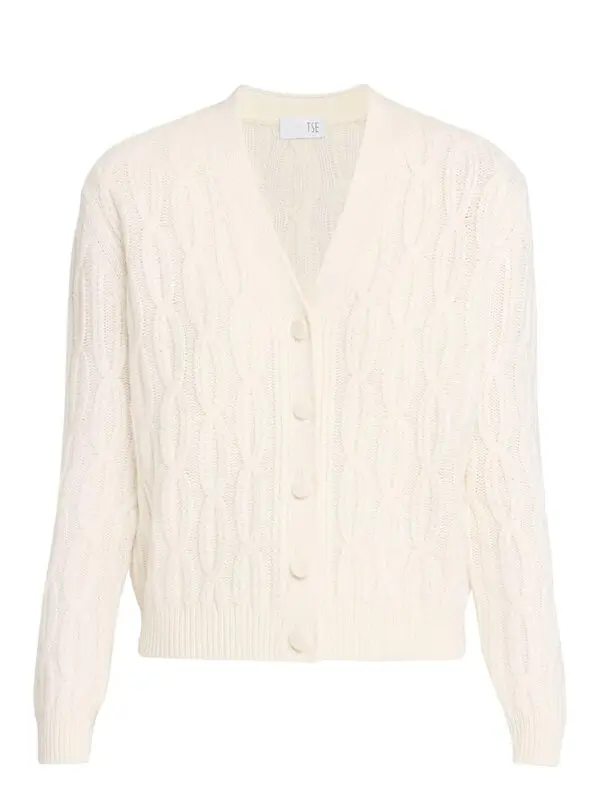 Tse Cashmere Cashmere Braided Cable-knit Cardigan - Cream
