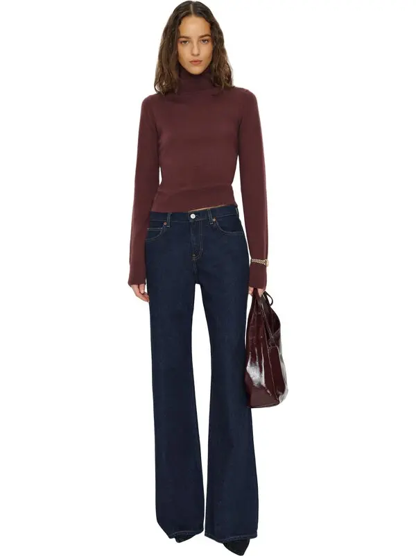 REFORMATION Jett Cashmere Turtleneck - Purple