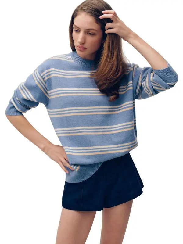 REFORMATION Fabian Crew Sweater - Blue