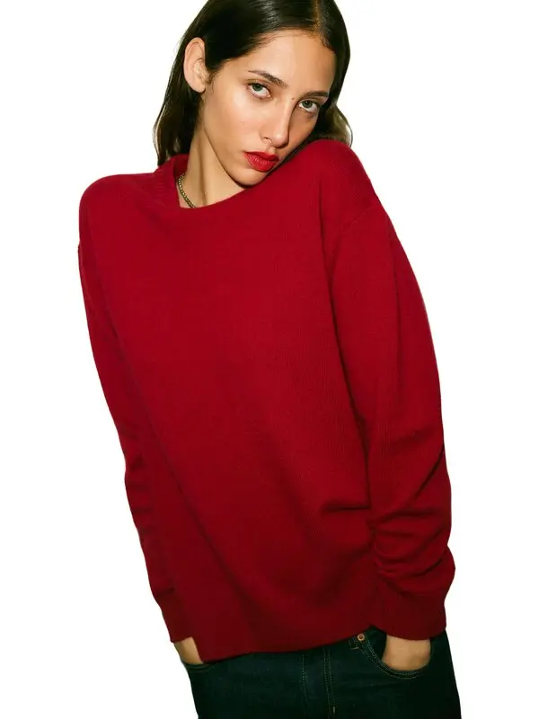 REFORMATION Fabian Crew Sweater - Red