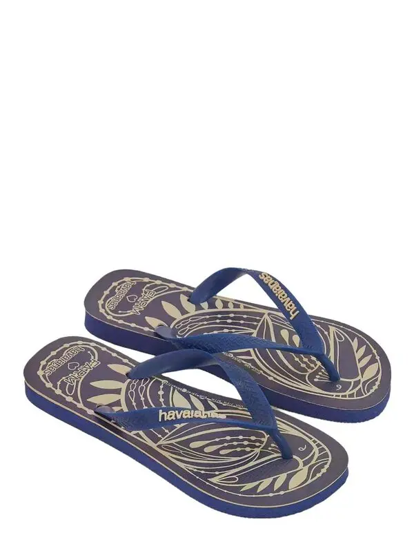 Farm Rio Geometrical-print Thong Sandals - Blue