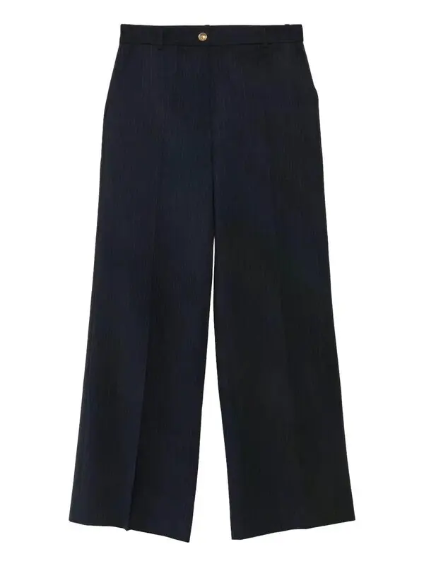 Sandro Pinstripe Straight-leg Trousers - Blue