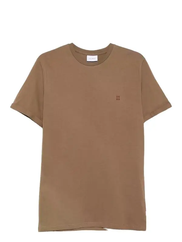 LES DEUX Contrast Organic Cotton T-shirt - Brown