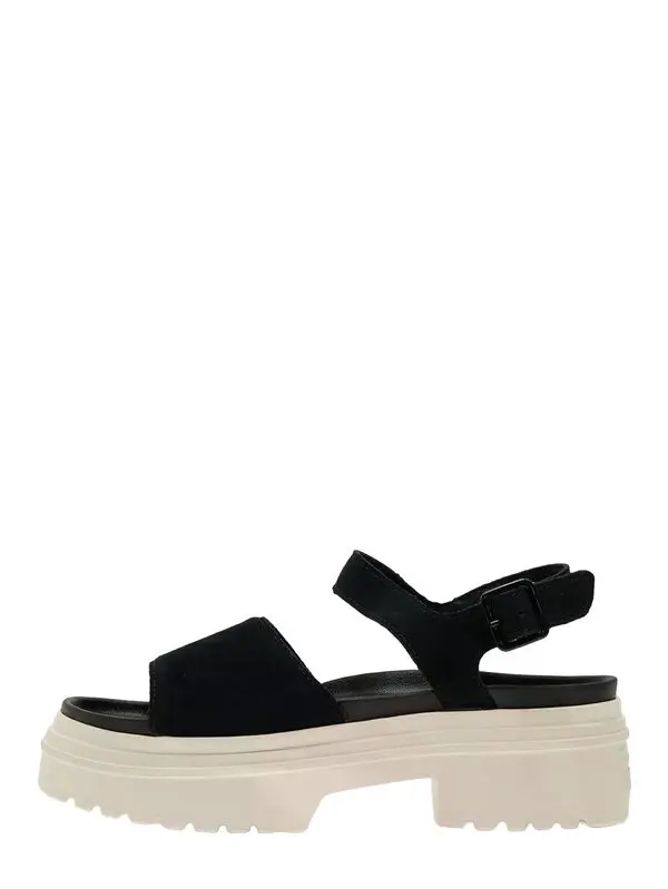 CONVERSE Lugged Heel Buckle-strap Platform Sandals - Black