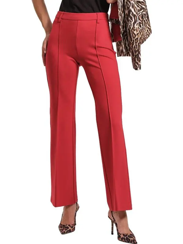 ISAAC MIZRAHI NEW YORK Flare Ponte Pants - Red