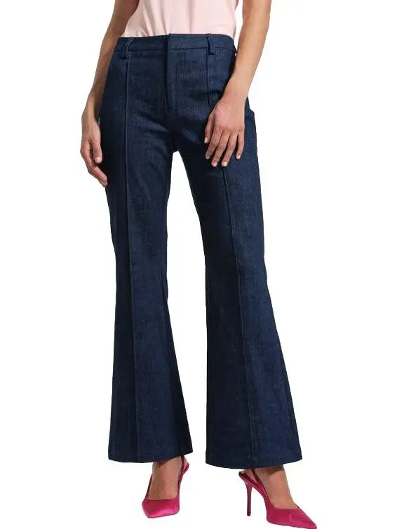 ISAAC MIZRAHI NEW YORK Seamed Flare Jeans - Rinse Wash