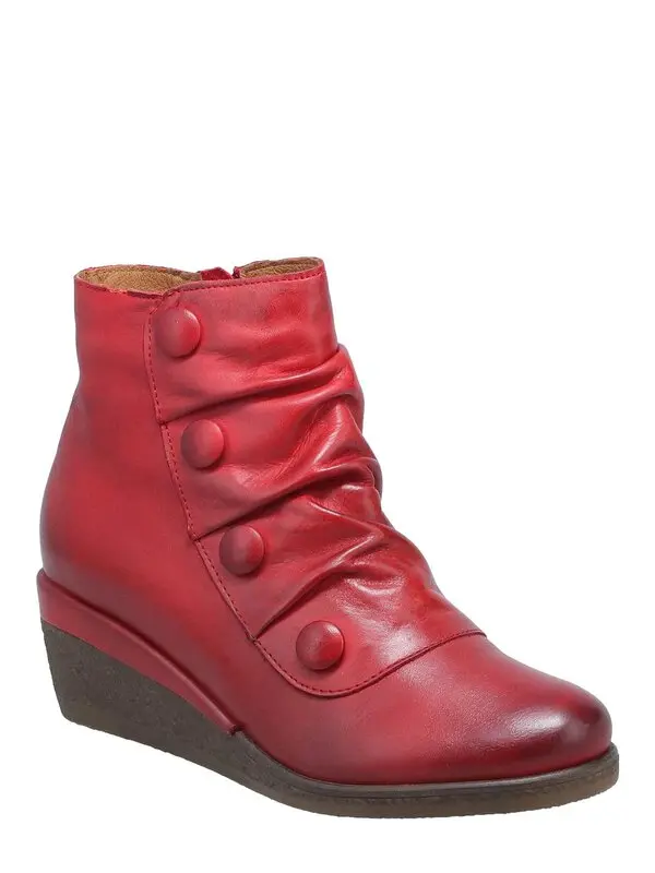 Miz Mooz Maxy Wedge Bootie - Red