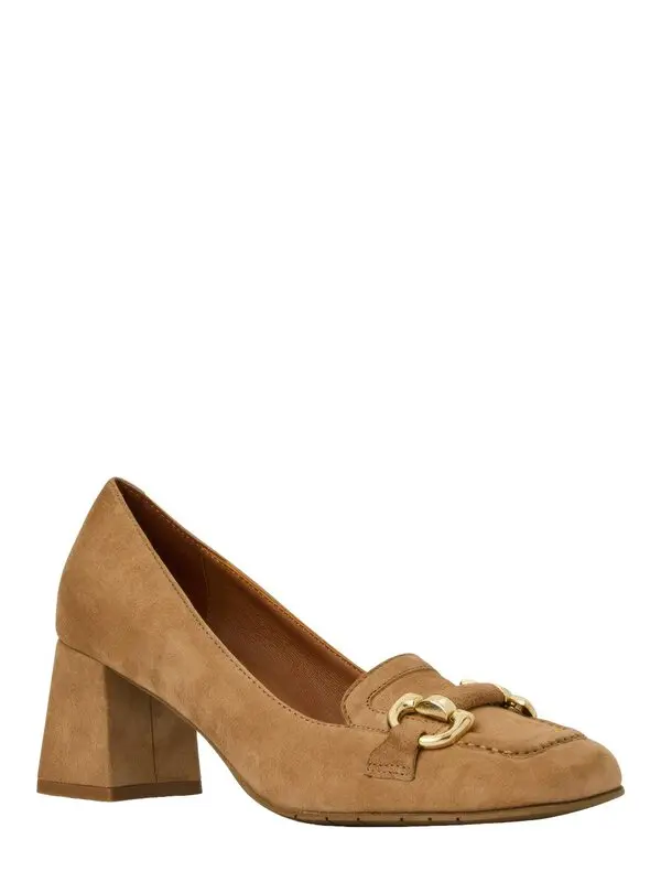 Aquatalia Corrina Weatherproof Loafer Pump - Champagne Suede