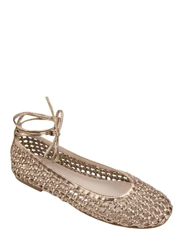 Yosi Samra Sadie Ankle Wrap Flat - Gold