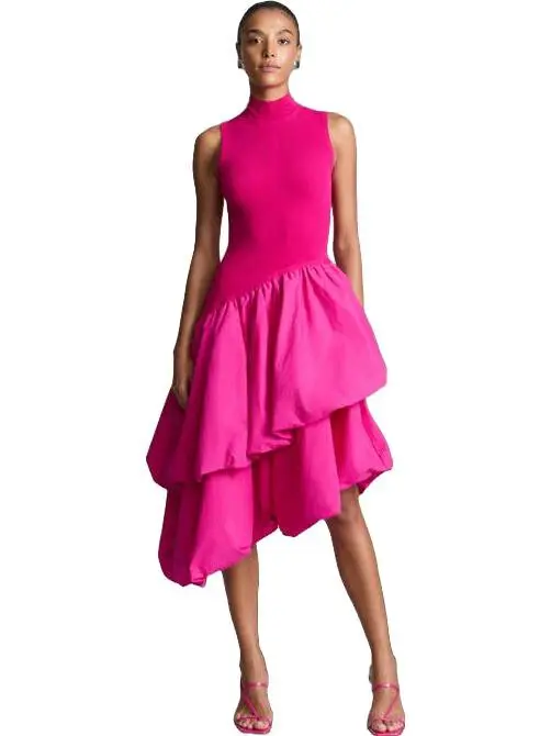 AMUR Eleonora Combo Tiered Dress - Berry Blush