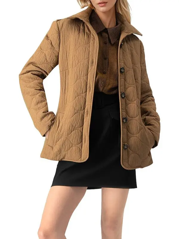 IVONNE Padded Taffeta Jacket - Brown