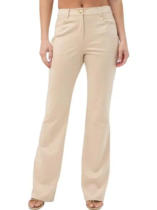 Trina Turk Faux Suede Flare Leg Pants - Poplar