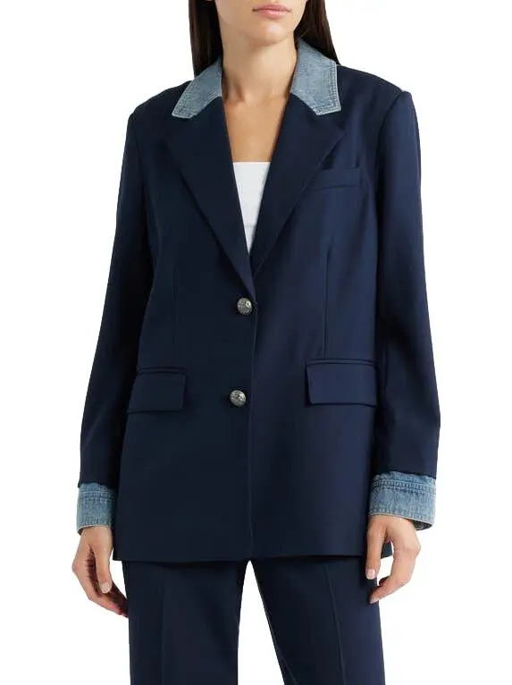 Kobi Halperin Sylvia Contrast Trim Blazer - Navy
