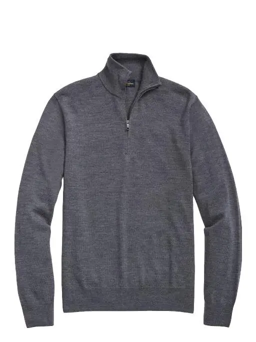 Brooks Brothers Half-zip Wool Sweater - Grey Heather