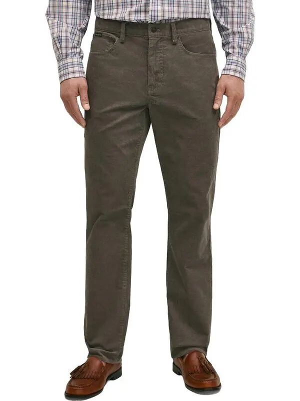 Brooks Brothers Stretch Cotton Corduroy Five Pocket Pants - Charcoal Gray