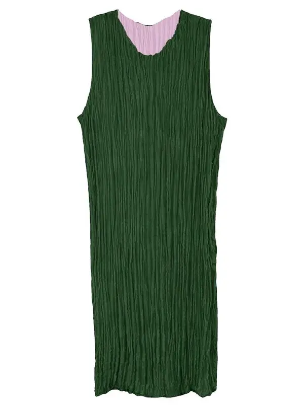 Baacal Jaya Pleated Shift Dress - Green/pink