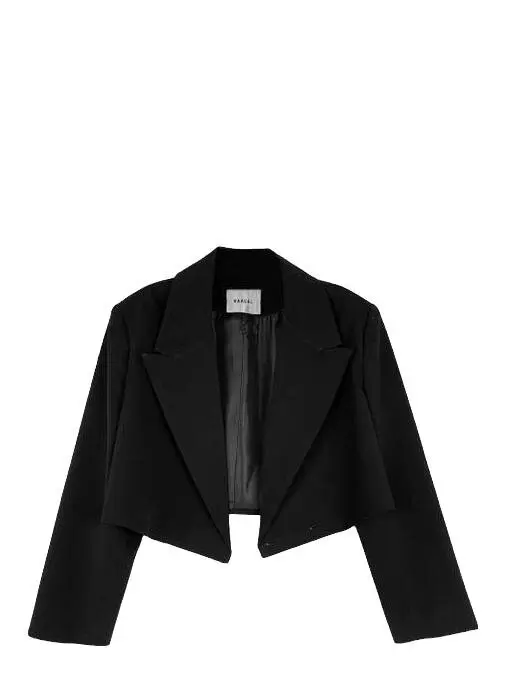 Baacal Cropped Wool Blend Blazer - Black
