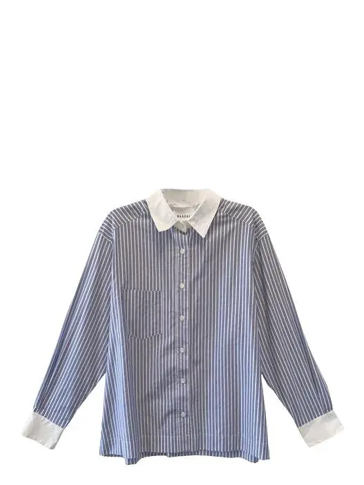 Baacal Oversized Stripe Shirt - French Blue #2