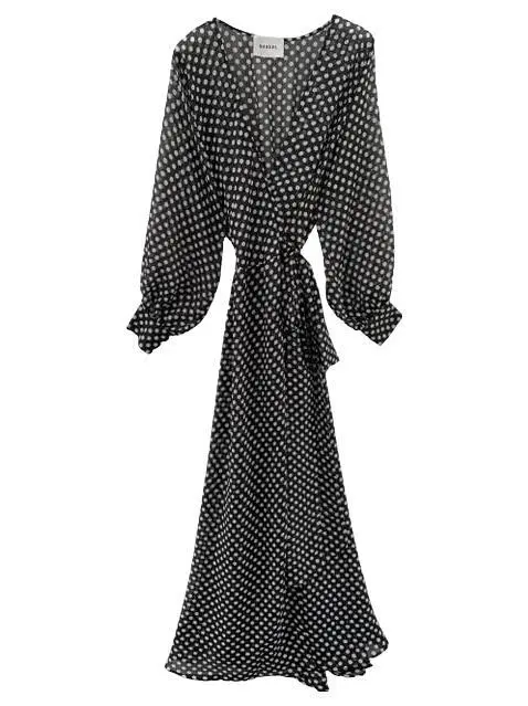 Baacal Maxi Wrap Dress - Black White