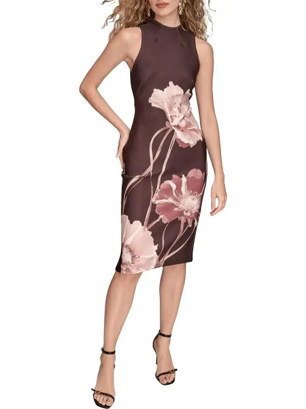Donna Karan New York Floral Cocktail Dress - Cameo Rose