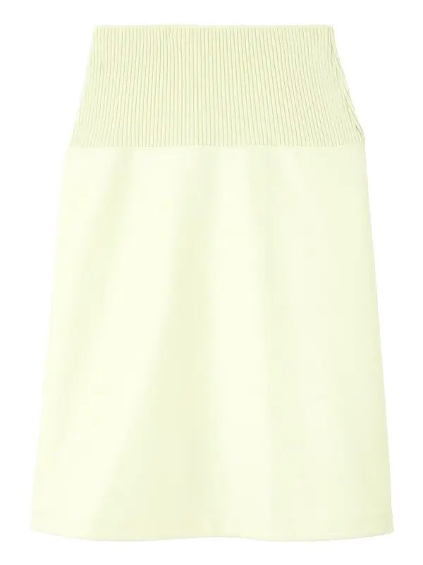 JIL SANDER Wool Midi Skirt - Yellow