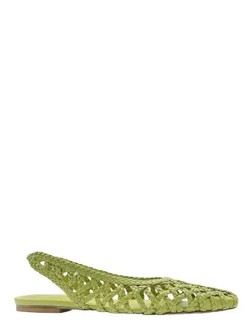 DANIELLA SHEVEL Halo Flat Slingback Sandals - Wild Moss