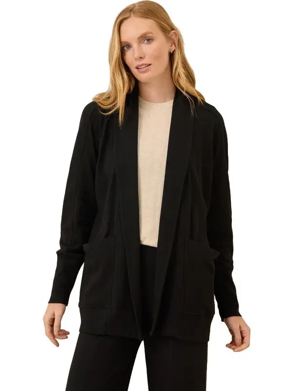 PACT Organic Cotton Airplane Wrap Cardigan - Black