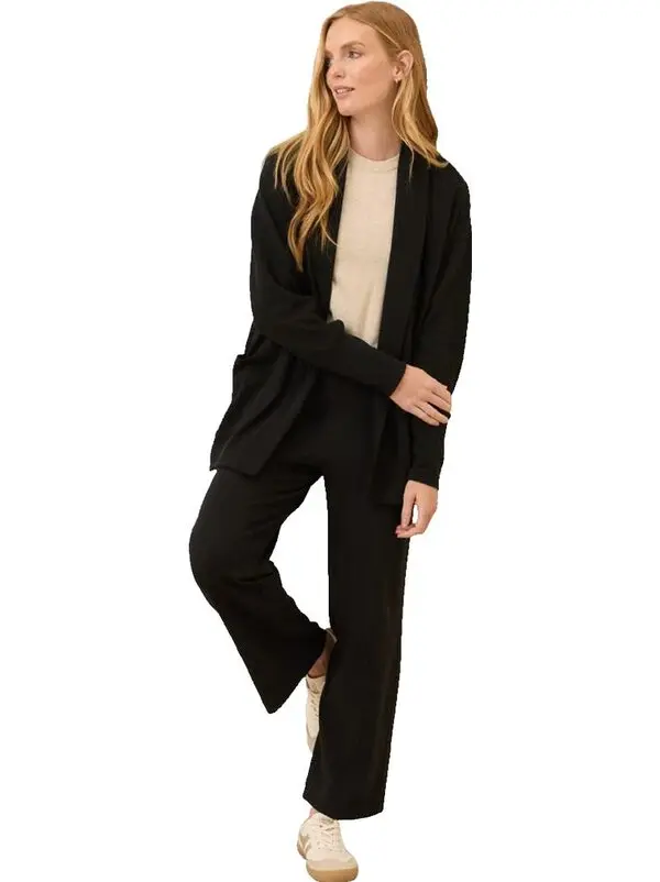 PACT Organic Cotton Airplane Wrap Cardigan - Black