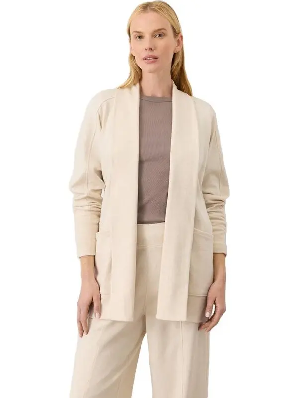 PACT Organic Cotton Airplane Wrap Cardigan - Cream Heather
