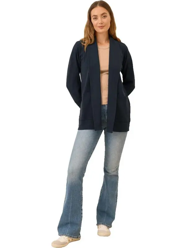 PACT Organic Cotton Airplane Wrap Cardigan - Midnight Blue
