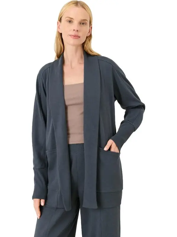 PACT Organic Cotton Airplane Wrap Cardigan - Steel Blue