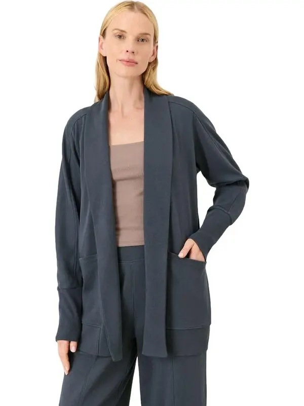 PACT Organic Cotton Airplane Wrap Cardigan - Steel Blue