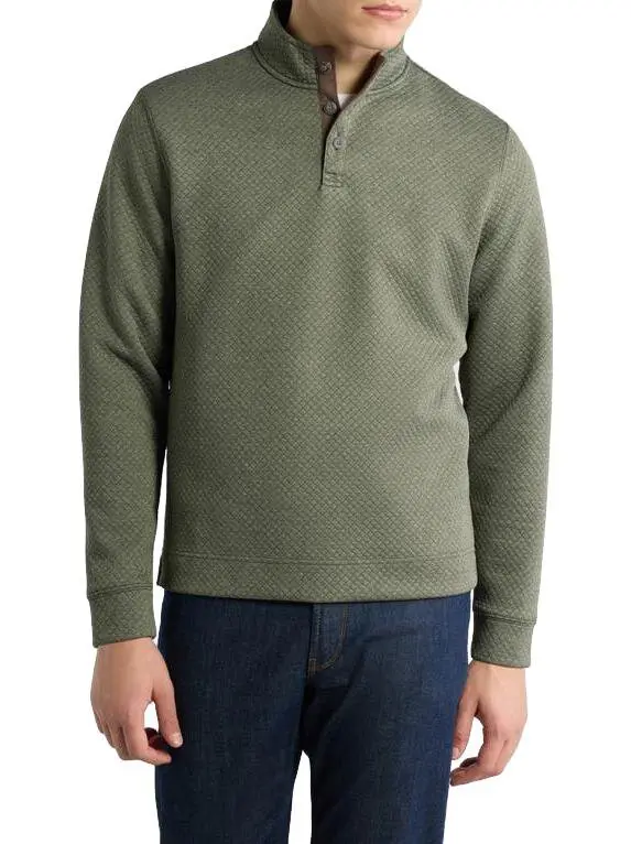 Johnnie-o Rockwells Quilted Henley Pullover - Forest