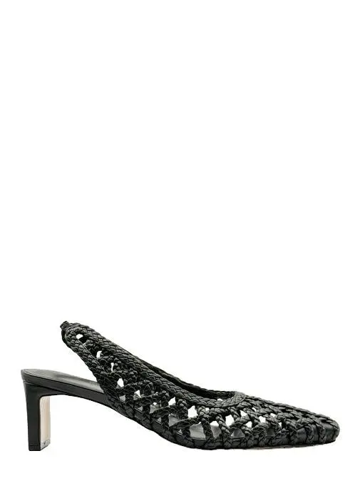 DANIELLA SHEVEL Cora Braided Slingback Sandal - Black