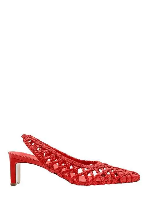 DANIELLA SHEVEL Cora Braided Slingback Sandal - Red