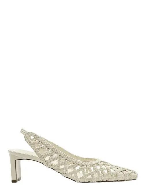 DANIELLA SHEVEL Cora Braided Slingback Sandal - Stone Meringue