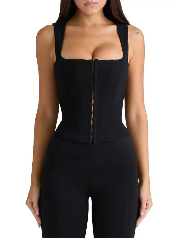 House Of Cb Balconette Corset Top - Black