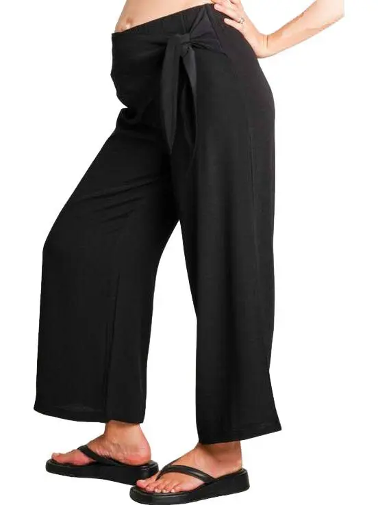 NOM MATERNITY The Easy Wrap Maternity Pants - Black