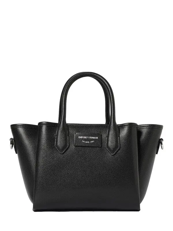 Emporio Armani Grained Polyurethane Handbag - Black