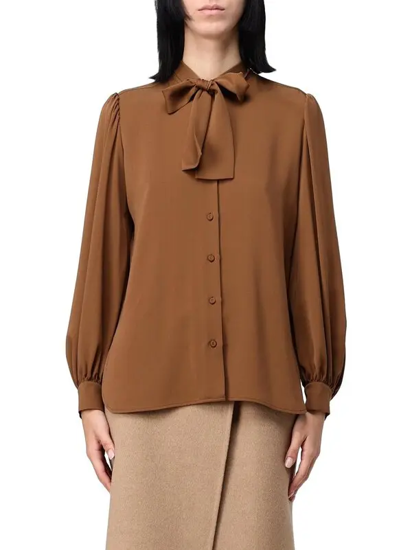 Max Mara Bow Detail Shirt - Leather