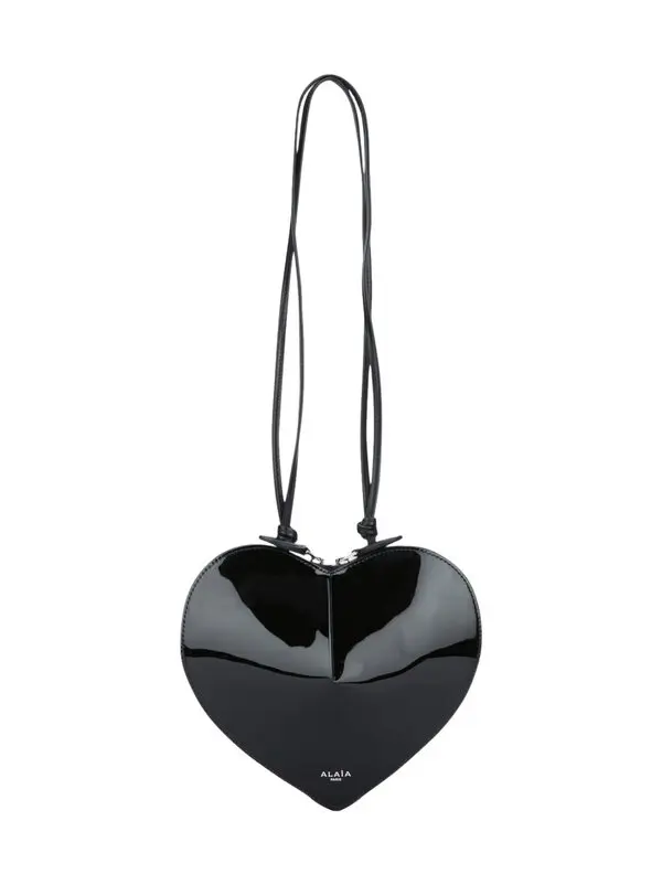 Alaïa Le Cœur Heart-shaped Patent Leather Crossbody Bag - Black