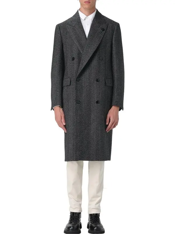 LARDINI Tailored Overcoat - Black